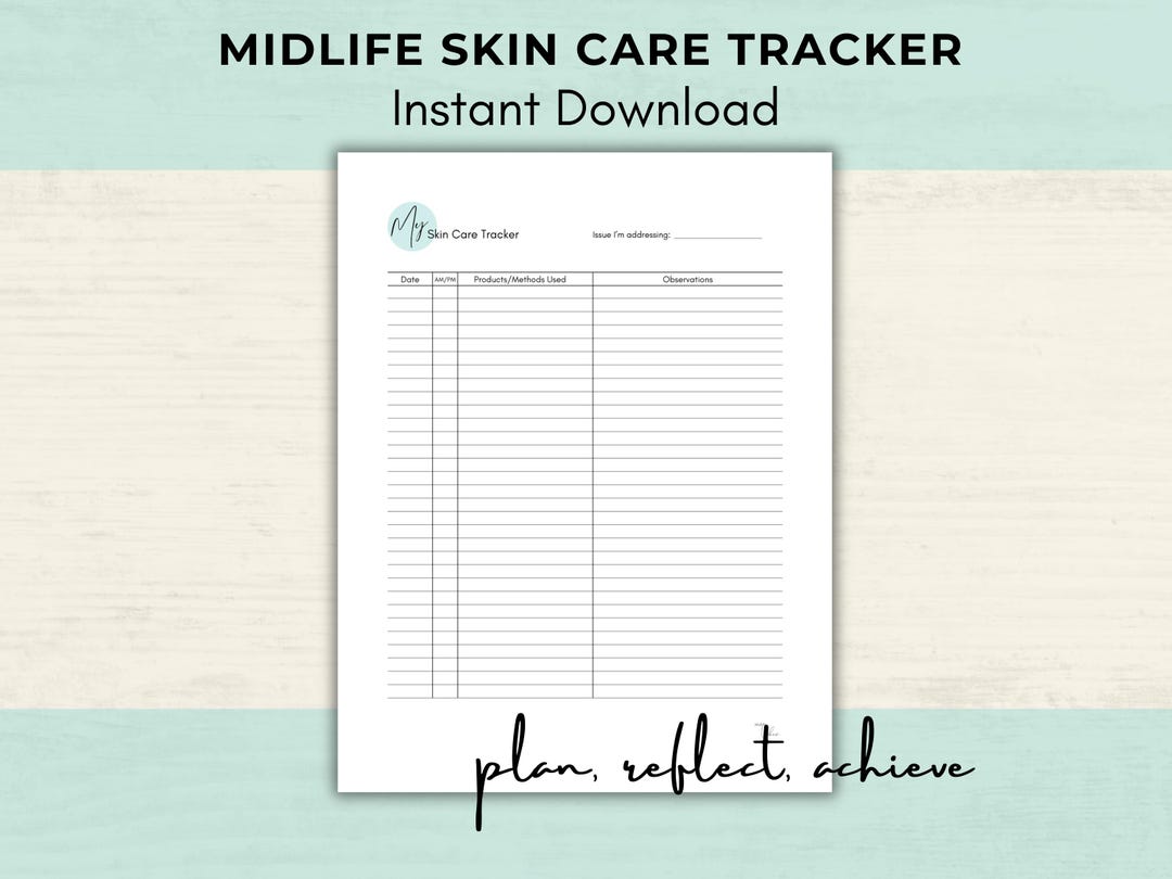 Printable Skin Care Tracker for Middle-aged Women | Health and Wellness ...