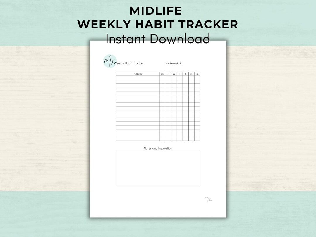 Printable Weekly Habit Tracker: Goal Setting Tool (digital Download) - Etsy