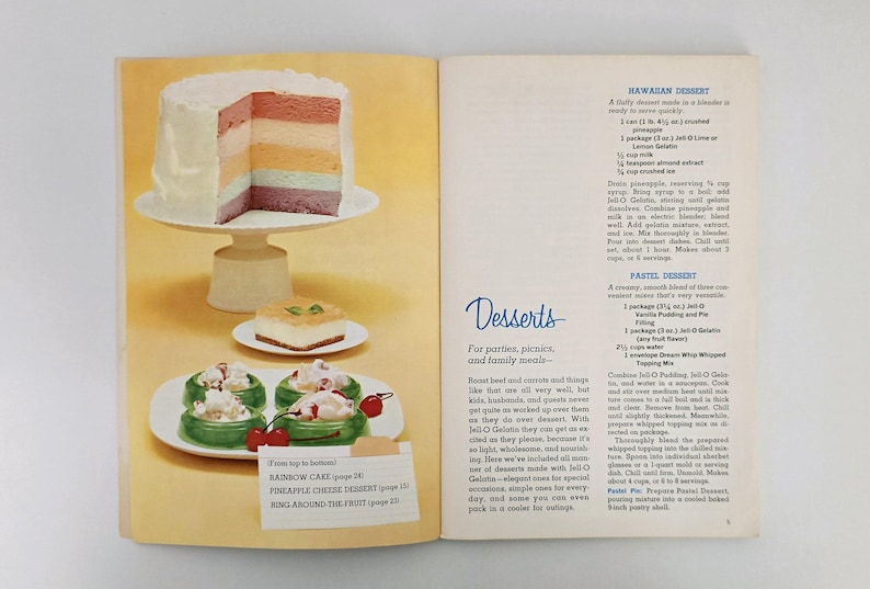Joys of Jell-o Gelatin Dessert Cookbook Midcentury Jello Cookbook - Etsy