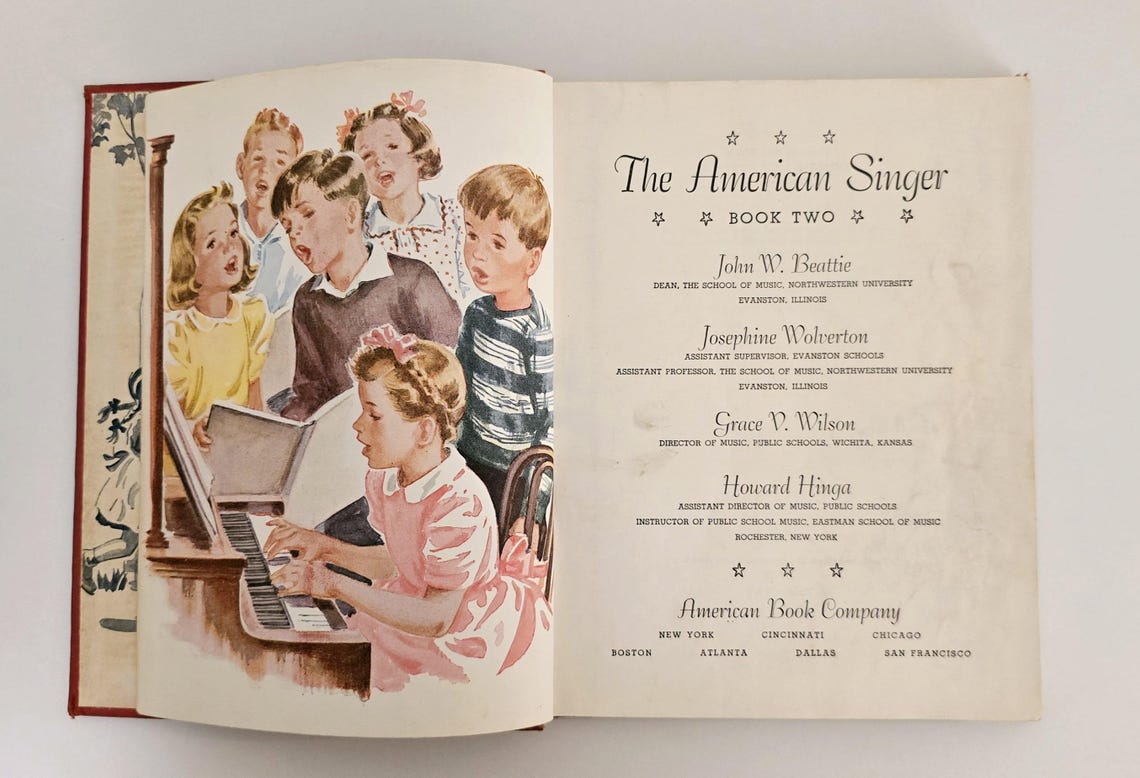 1950 the American Singer Book 2 Vintage Childrens Songbook by the ...