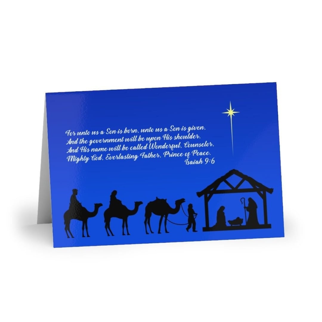 Nativity Scene Cards, Manger Scene Cards, Birth of Jesus Cards, Isaiah ...