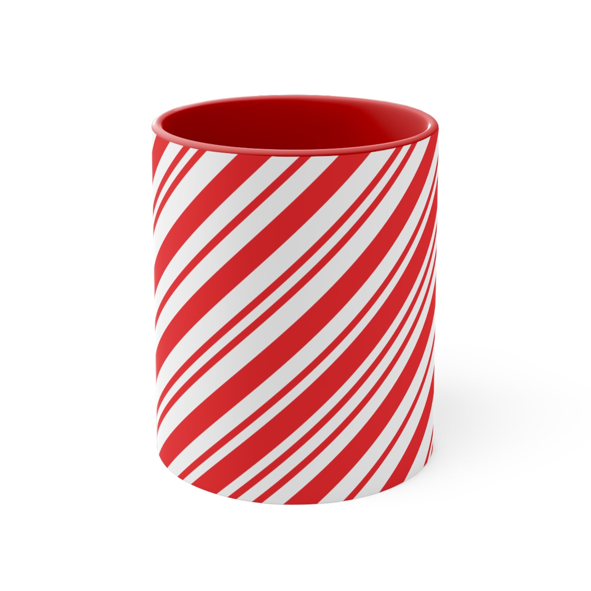 Red Striped Mug, Red Candy Cane Mug, Festive Christmas Mug, 11oz - Etsy