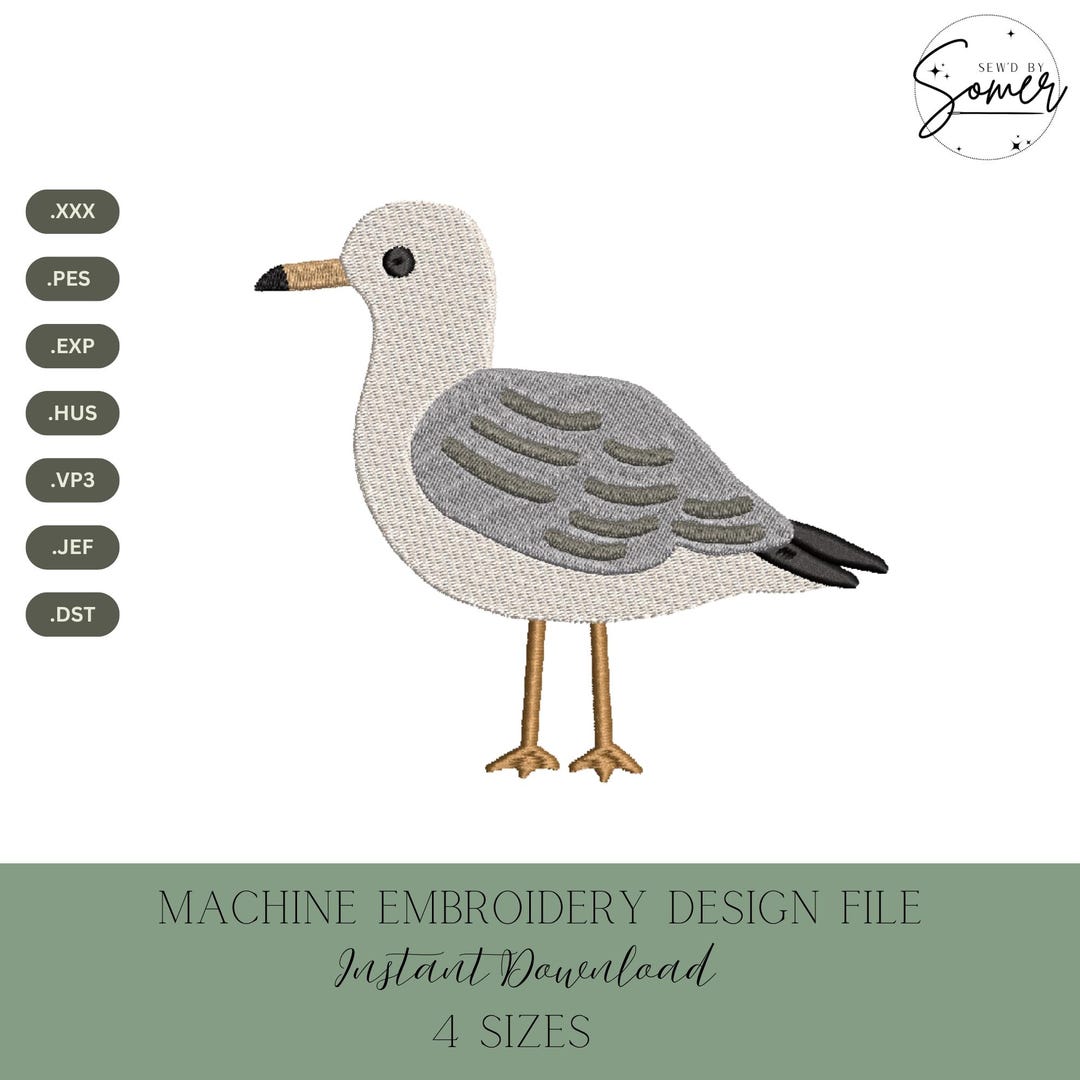Pelican Machine Embroidery Design: Summer Stitch File (instant Download ...