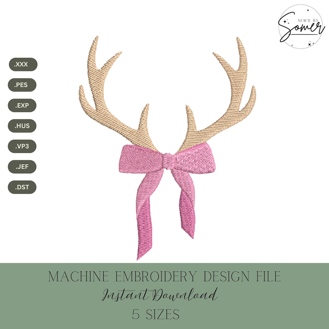 Antler Bow Machine Embroidery Design: Girly Hunting Stitch File ...