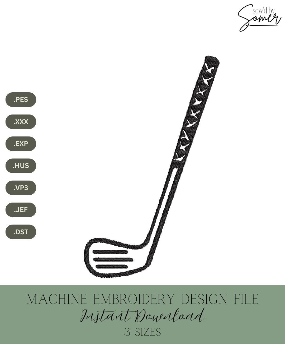 Golf Club Outline Embroidery Design: Sports Stitch File (digital ...