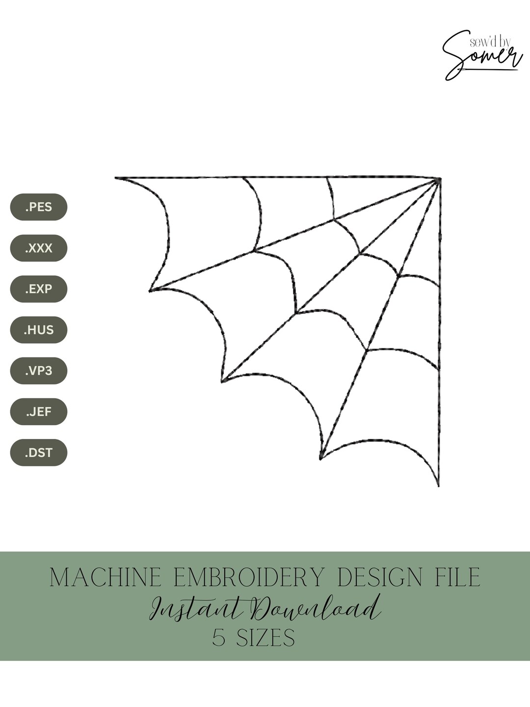 Spider Web Machine Embroidery Design | Halloween Stitch File | 5 Sizes ...