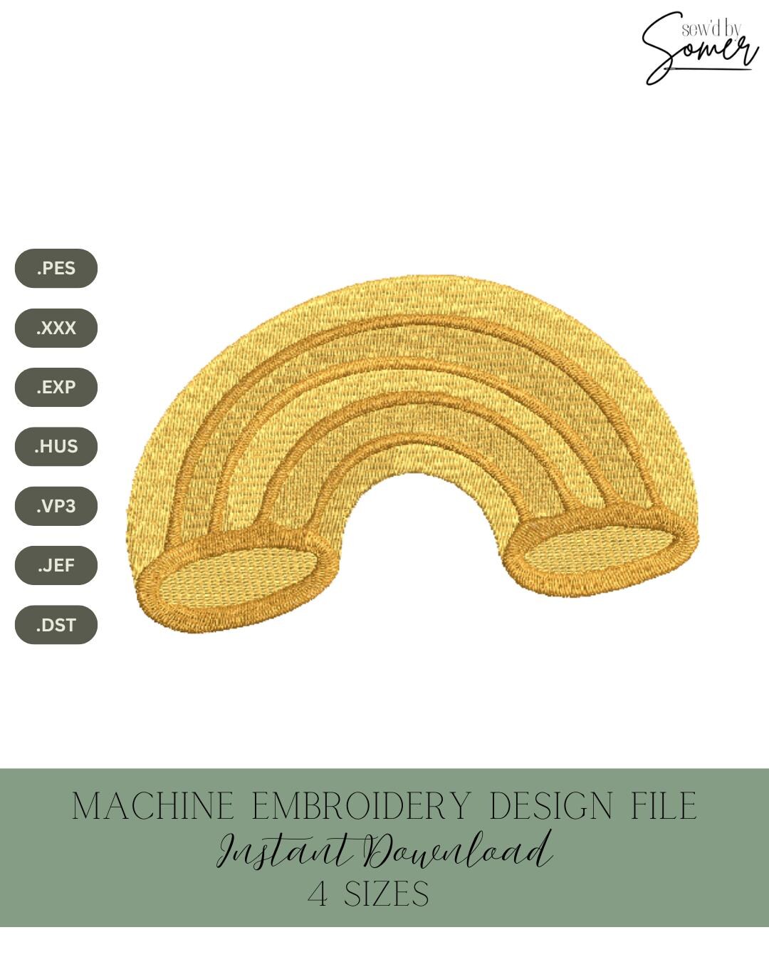 Macaroni Noodle Machine Embroidery Design | Pasta Stitch File (digital ...