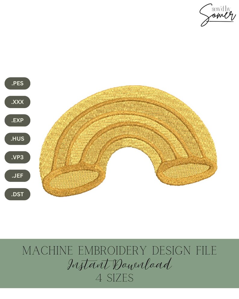 Macaroni Noodle Machine Embroidery Design | Pasta Stitch File (digital ...