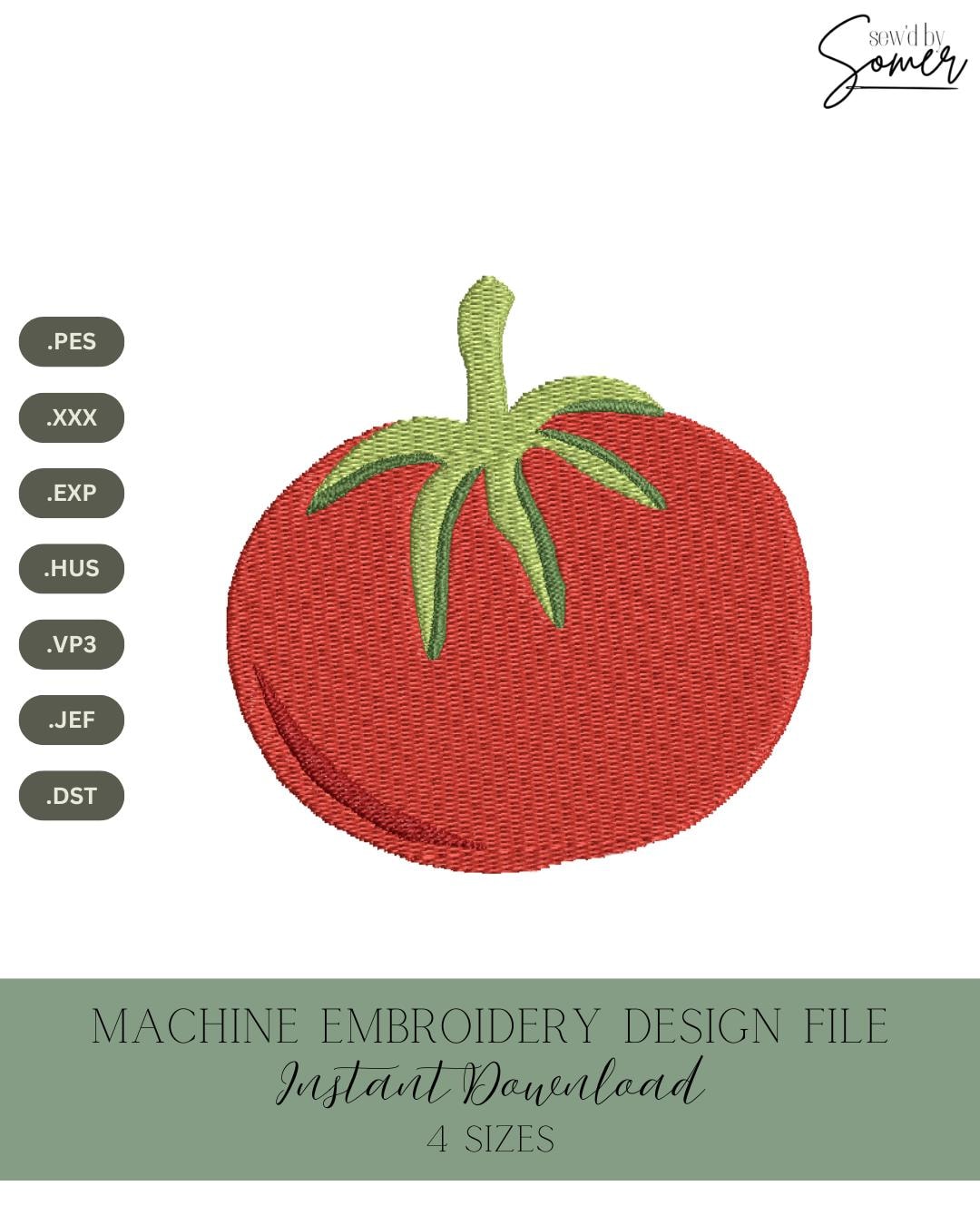 Tomato Machine Embroidery File | Vegetable Garden Kitchen Embroidery ...