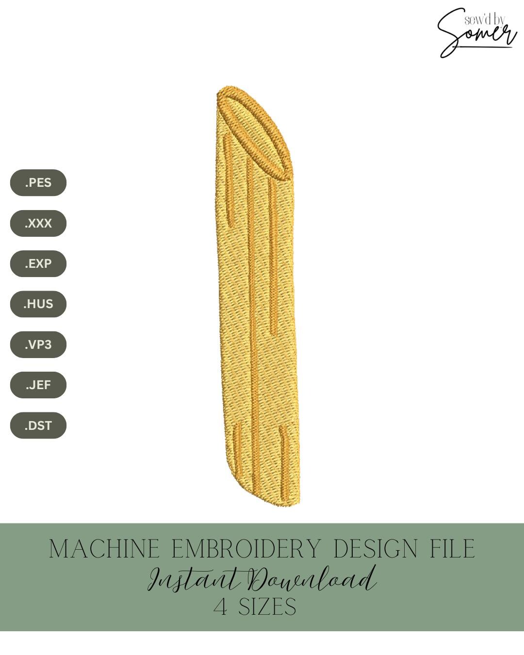 Penne Pasta Embroidery Design | Italian Noodle Machine Embroidery File ...