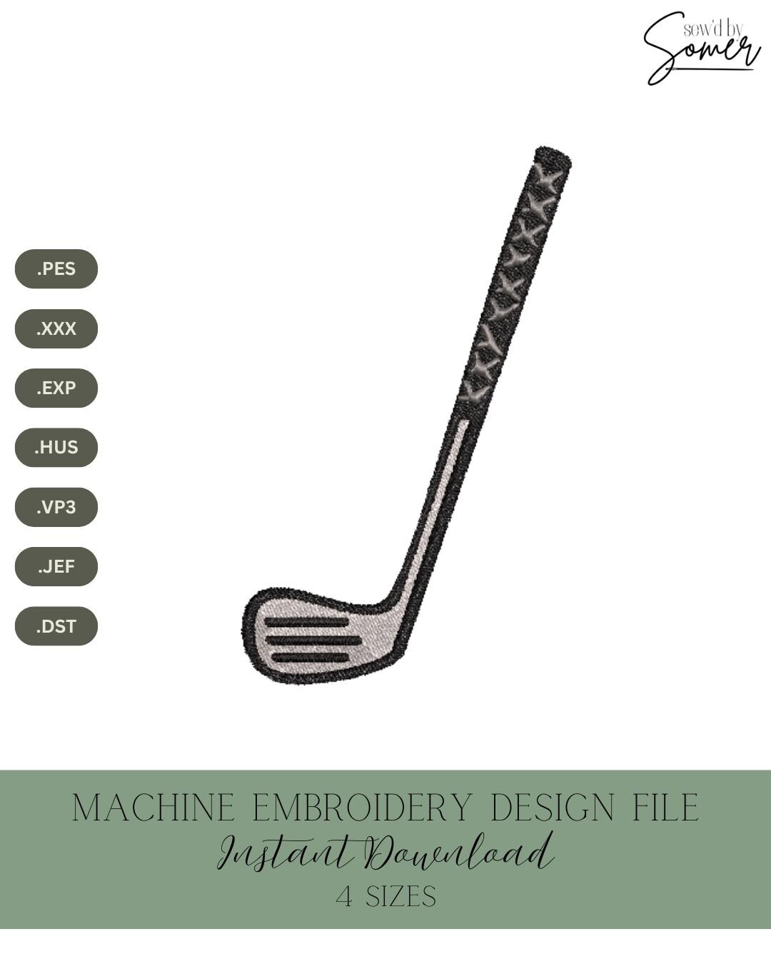 Golf Club Machine Embroidery Design: Sports Stitch File (digital ...