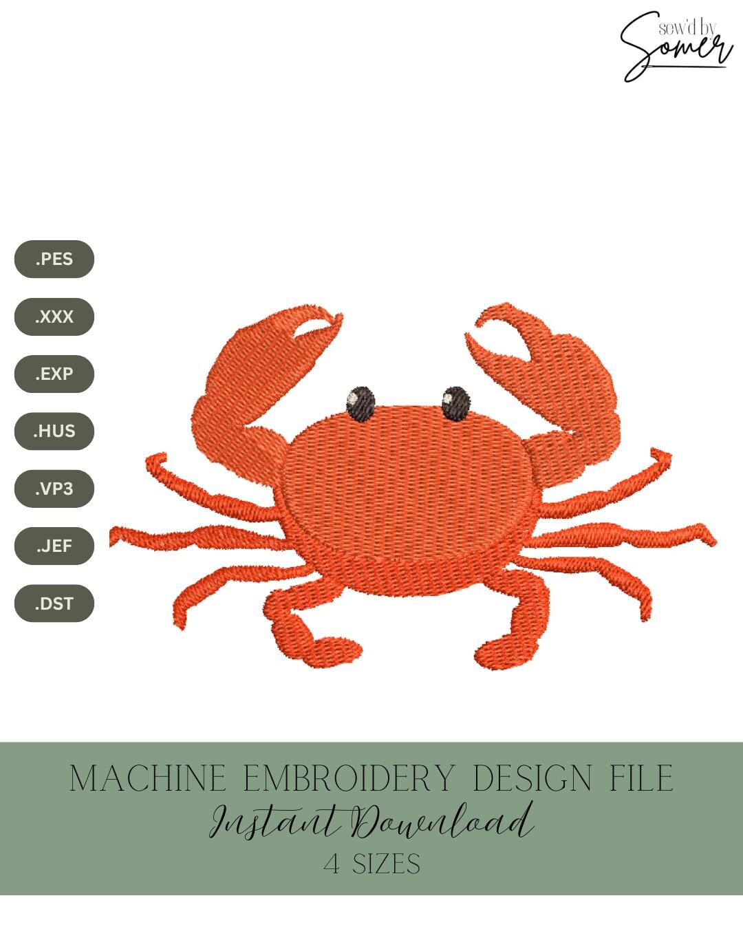 Crab Machine Embroidery Design | Nautical Summer Embroidery File ...