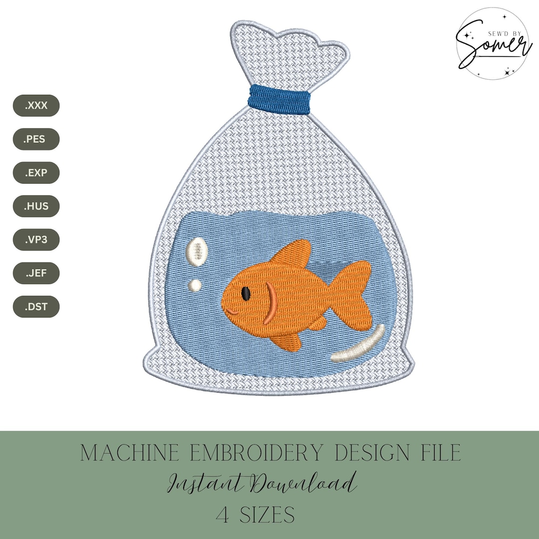 Goldfish Prize Machine Embroidery Design: Carnival/fair Stitch File ...