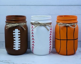 Sports Mason Jar Set - Etsy