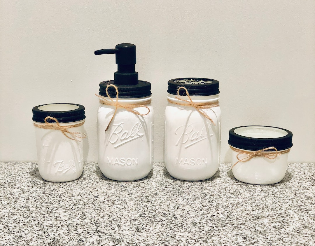 Mason Jar Bathroom Set - Etsy