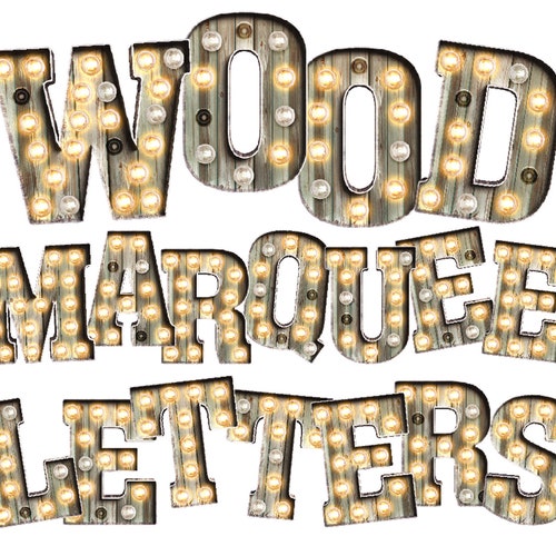 Digital Download Black Rustic Marquee Letters & Numbers | Etsy