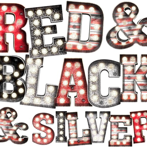 Digital Download Red Rustic Marquee Letters & Numbers PNG - Etsy