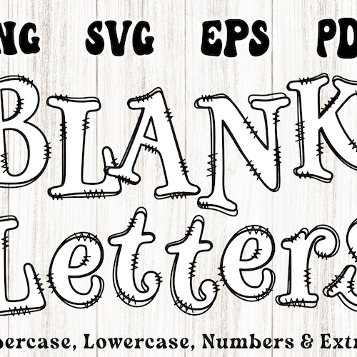 Henny's Doodle Funky Doodle SVG Blank Letters to Fill - Etsy