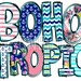 Boho Tropical Alphabet Bundle PNG Sublimation Beach Nautical - Etsy