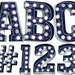 Digital Download | Blue Snowflake Christmas Marquee Letters & Numbers ...