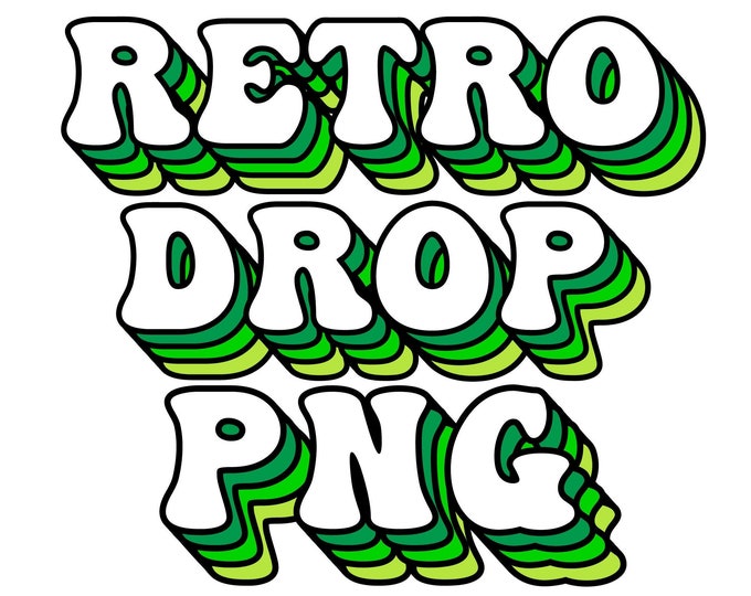 Retro Alpha PNG 70s Groovy Bubble Letters Numbers With Drop - Etsy