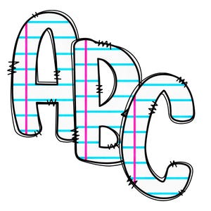 Paper Doodle Alphabet PNG | Hand Drawn Uppercase Letters & Numbers ...