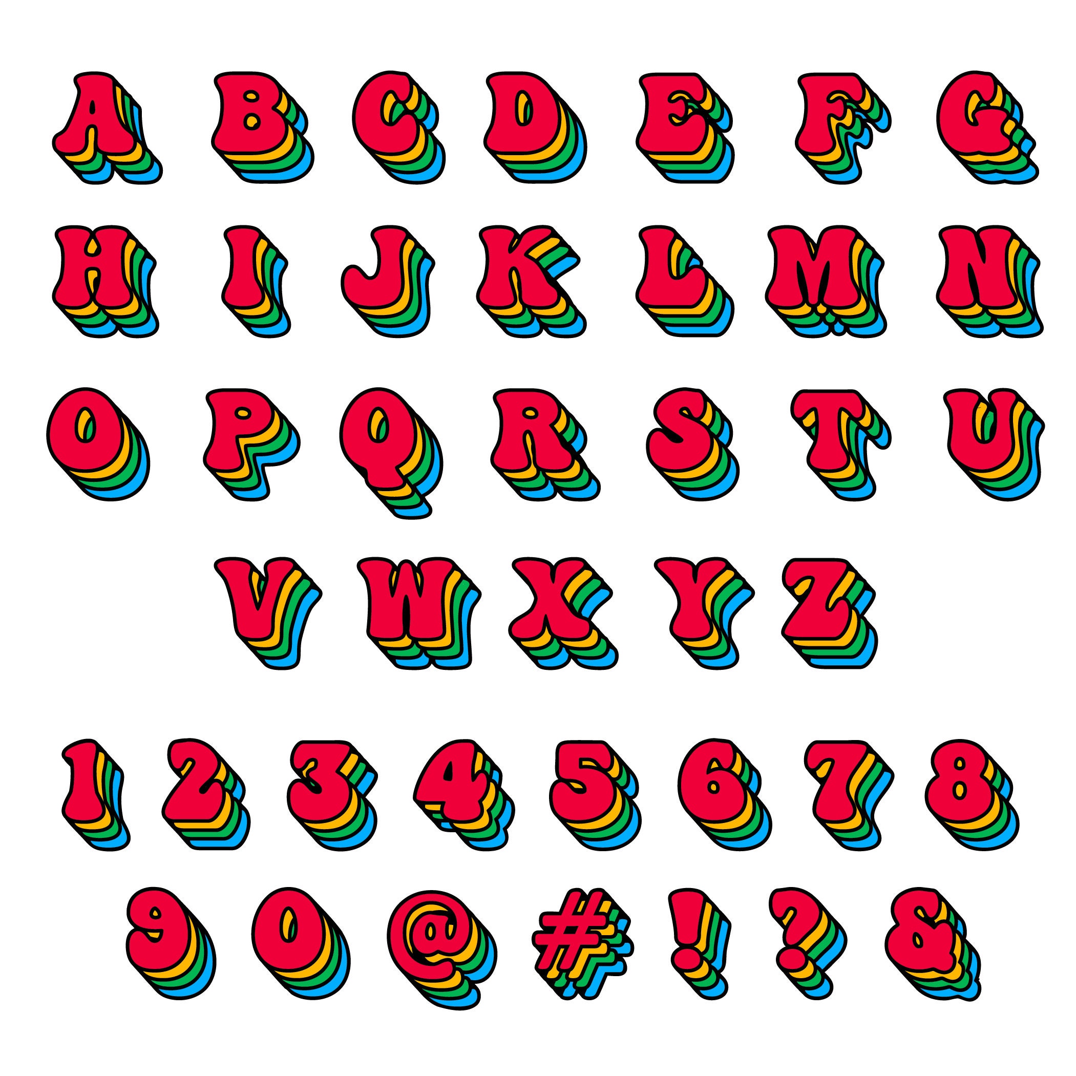 Retro SVG | Letter Type | Retro Bubble With Drop Shadow | Vintage ...