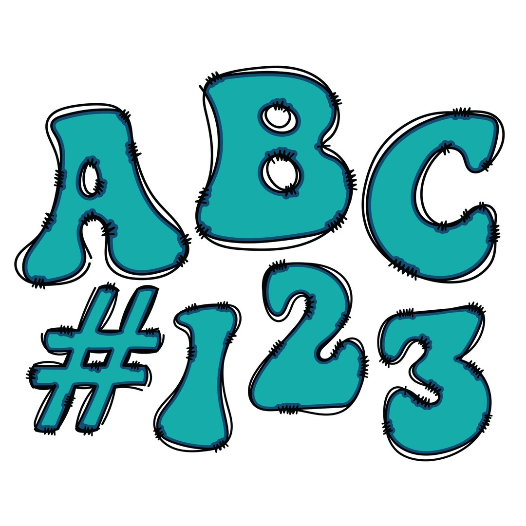 Digital Download | Doodle Retro AG - Pastel Blue Vintage | Hand Drawn ...