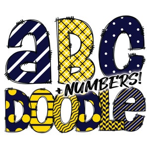 Digital Download | Doodle Navy Blue and Gold Pattern Fill | PNG Clipart ...