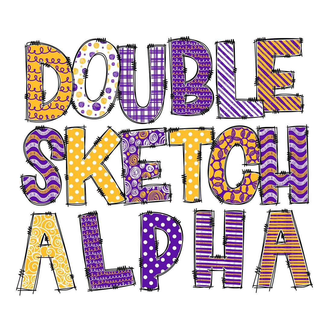 Double Alphabet Bundle | Purple Yellow White | 2 Full Alpha & Number ...