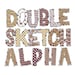 Double Doodle PNG Alphabet Bundle 2 Full Alphabets Maroon Vegas Sketch ...