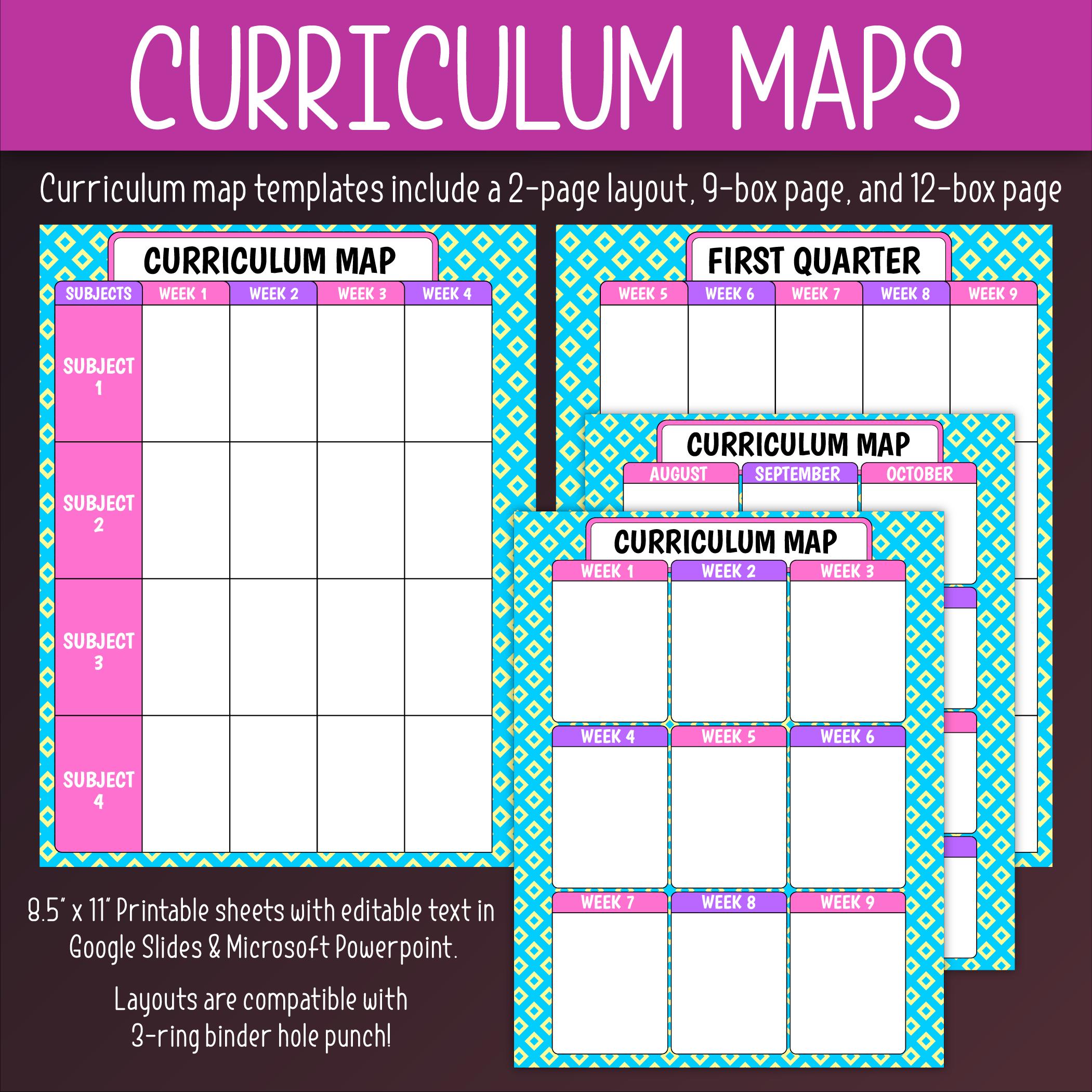 Lesson Plan Sheets & Curriculum Maps (editable) | Floral, Diamond ...