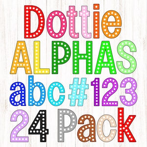 Dots Alphabet PNG Bundle, School Basics Color Basics V1, Rainbow Sets ...