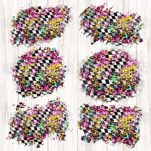 Checker Leopard Background PNG, Patch Background Bundle, 6 Pc of Racing ...