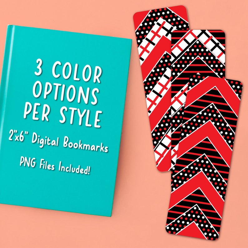 Digital Bookmarks (printable), Clipart Bundle Set of 12 | Lined & Blank ...