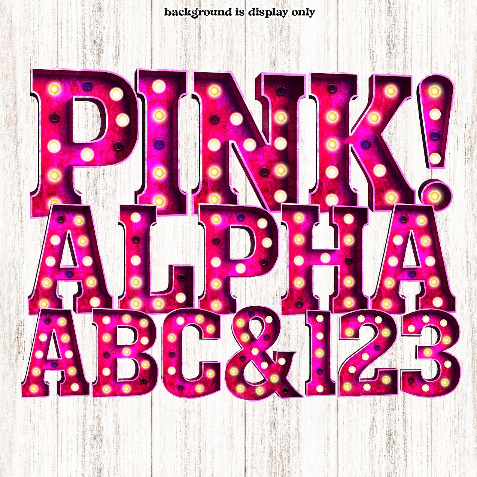 Pink Alphabet PNG, Digital Download Marquee Letters 3D Alphabet for ...