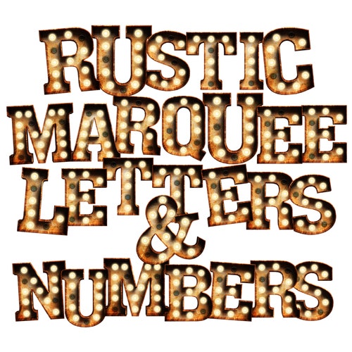 Digital Download Red Rustic Marquee Letters & Numbers PNG | Etsy