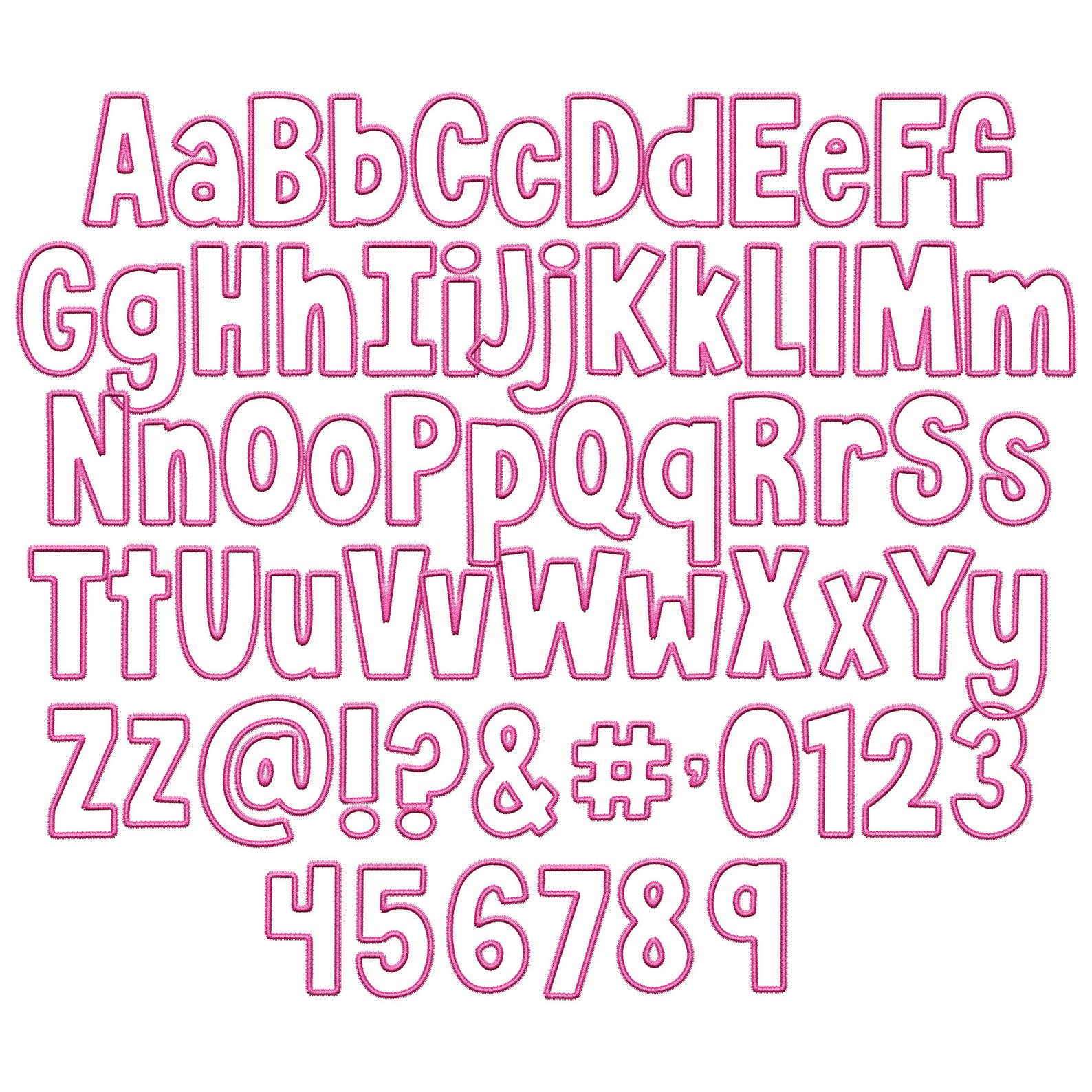Stitch Frame Border PNG Alphabets, 7 Pack Bundle Faux Embroidery ...
