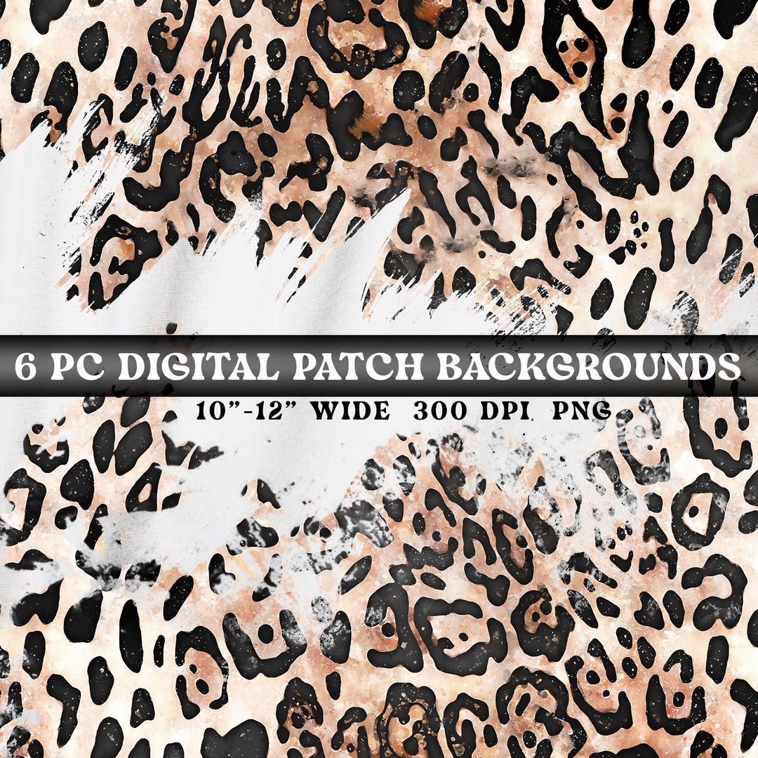 Boho Leopard Patch Background | Digital Download Round and Distress ...