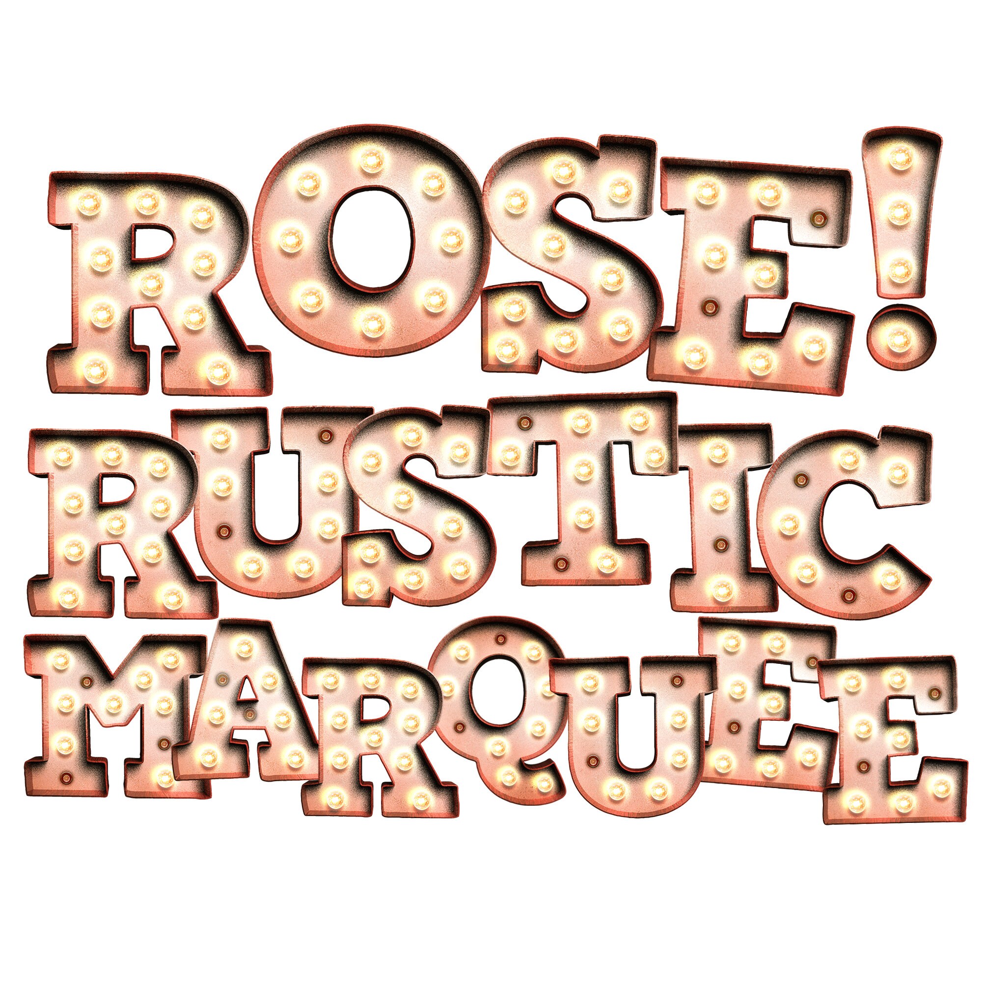 Digital Download | Casual Cute Rose Pink Marquee Letters & Numbers ...