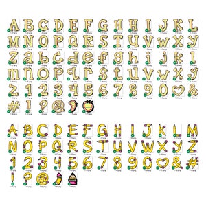 Last Day of School Alphabet Bundle, 12 PNG Sets, Mix Match Doodle Apple ...