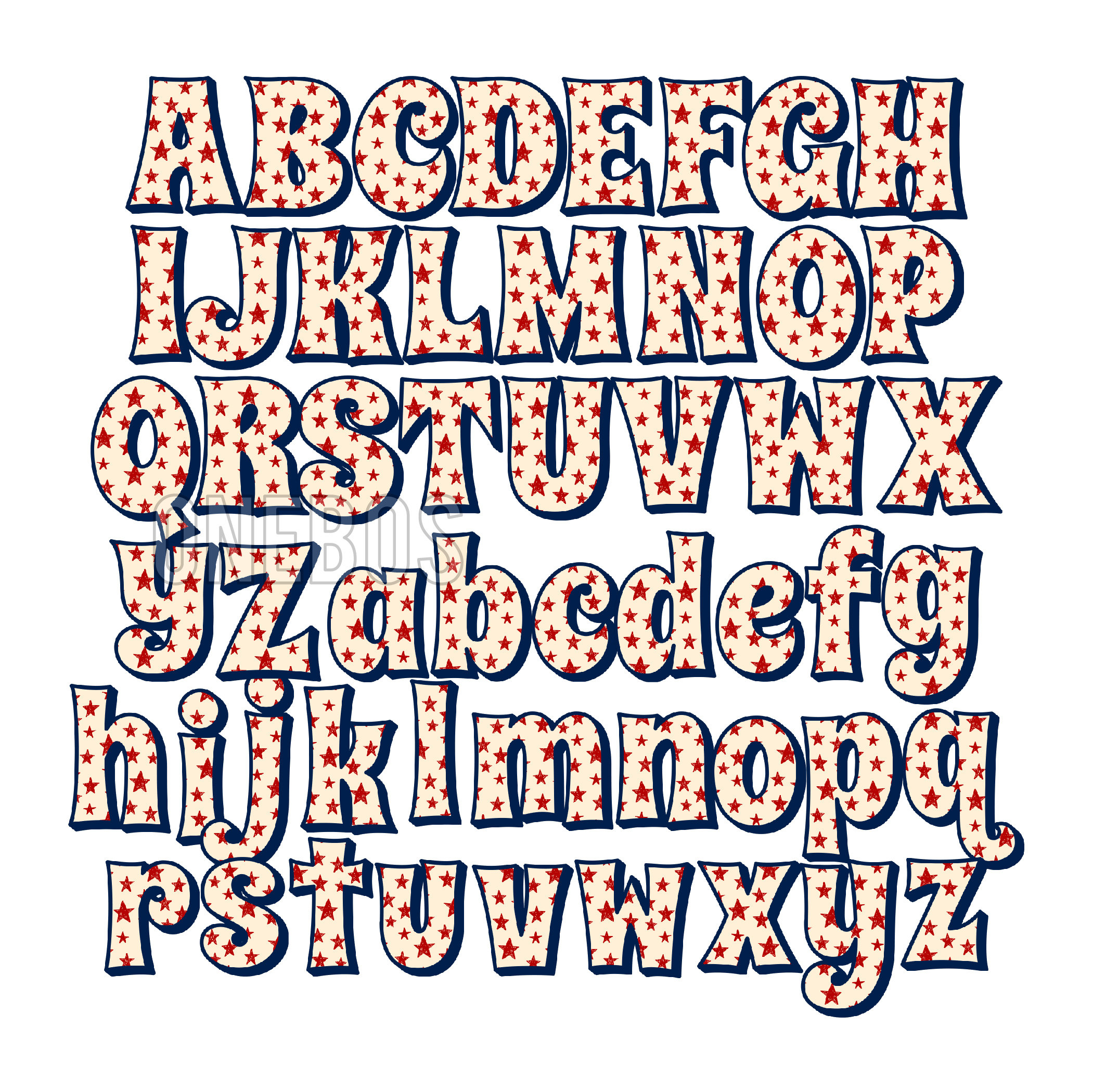 Star Spangled Retro Alphabets Rockstar Boho Letters Bundle - Etsy