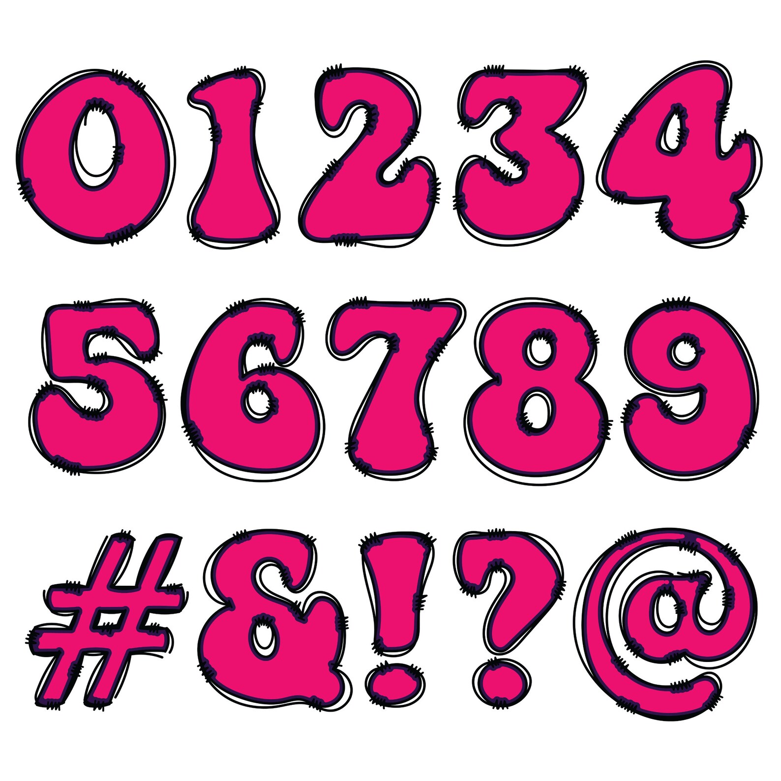 Digital Download Doodle Retro AG Pink Vintage Hand Drawn - Etsy