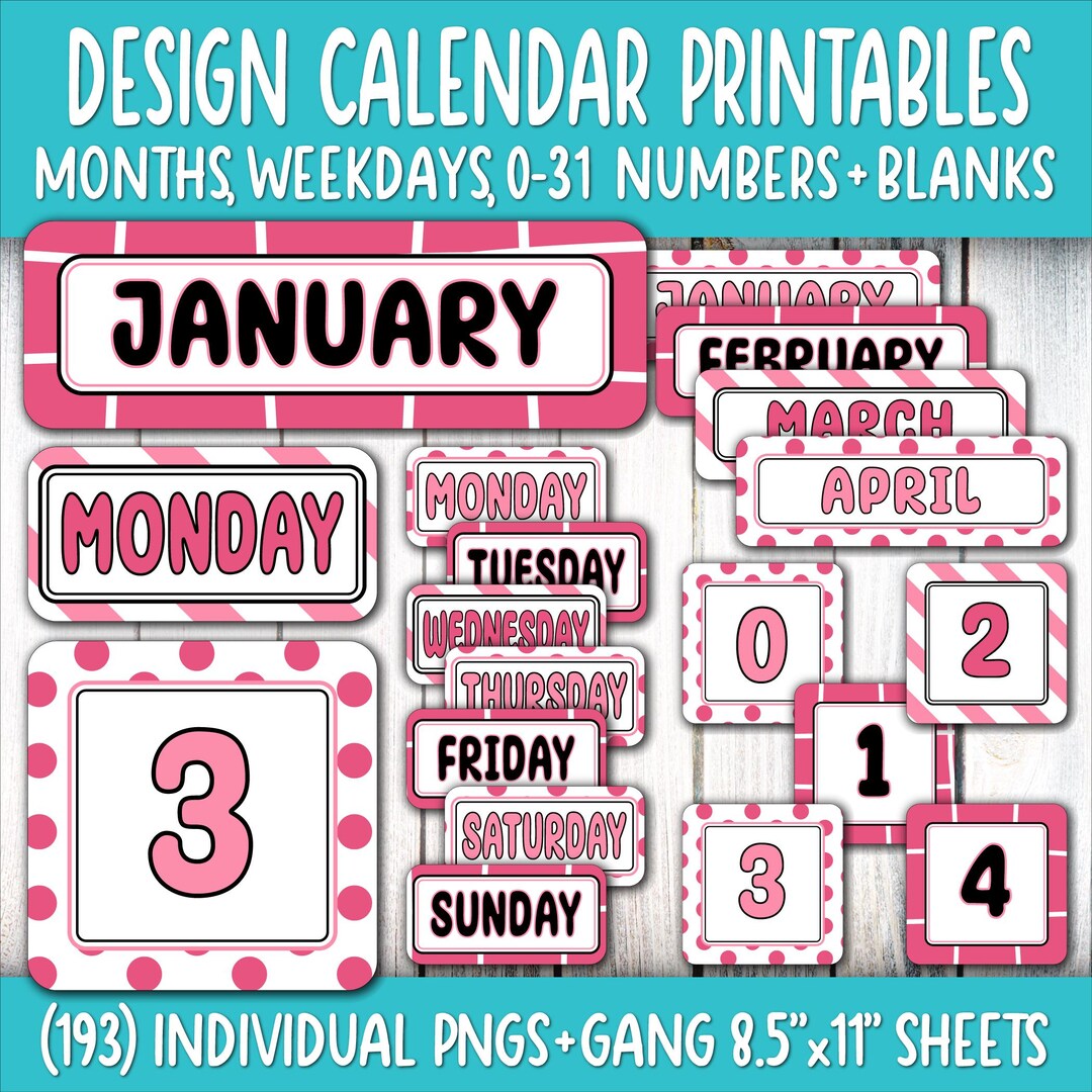 Wall Calendar - Standard - for Teachers | Geometric Shapes, Circles ...