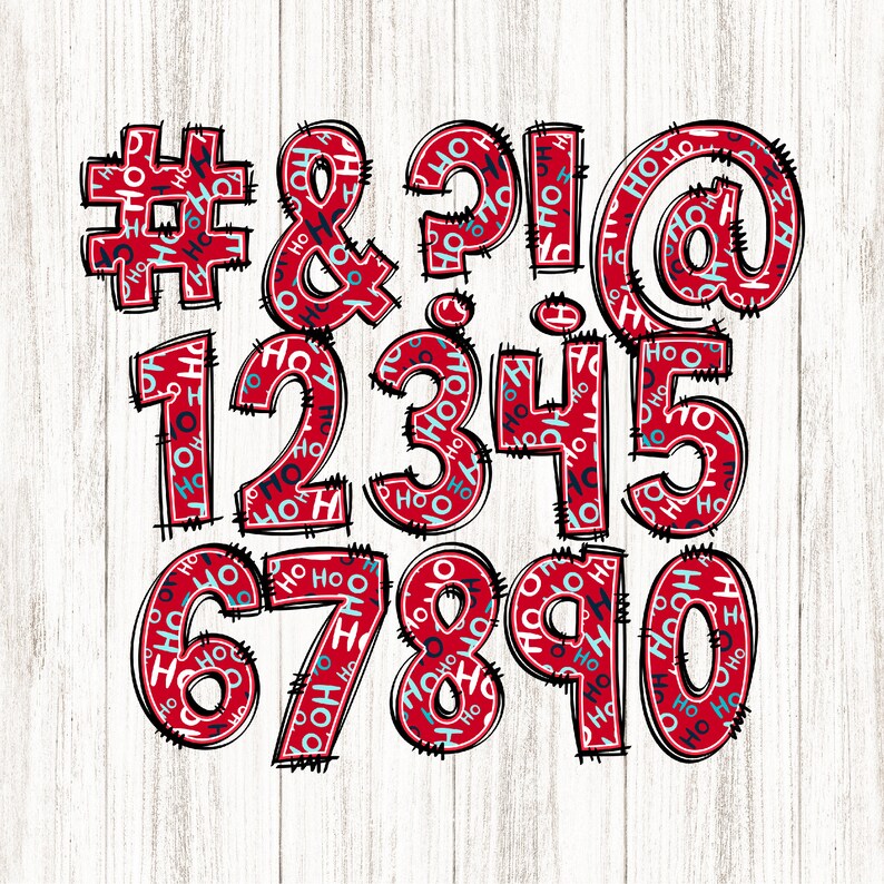 Doodle Alphabet Bundle, 16 Sets in Christmas Paper Patterns, Bonus ...