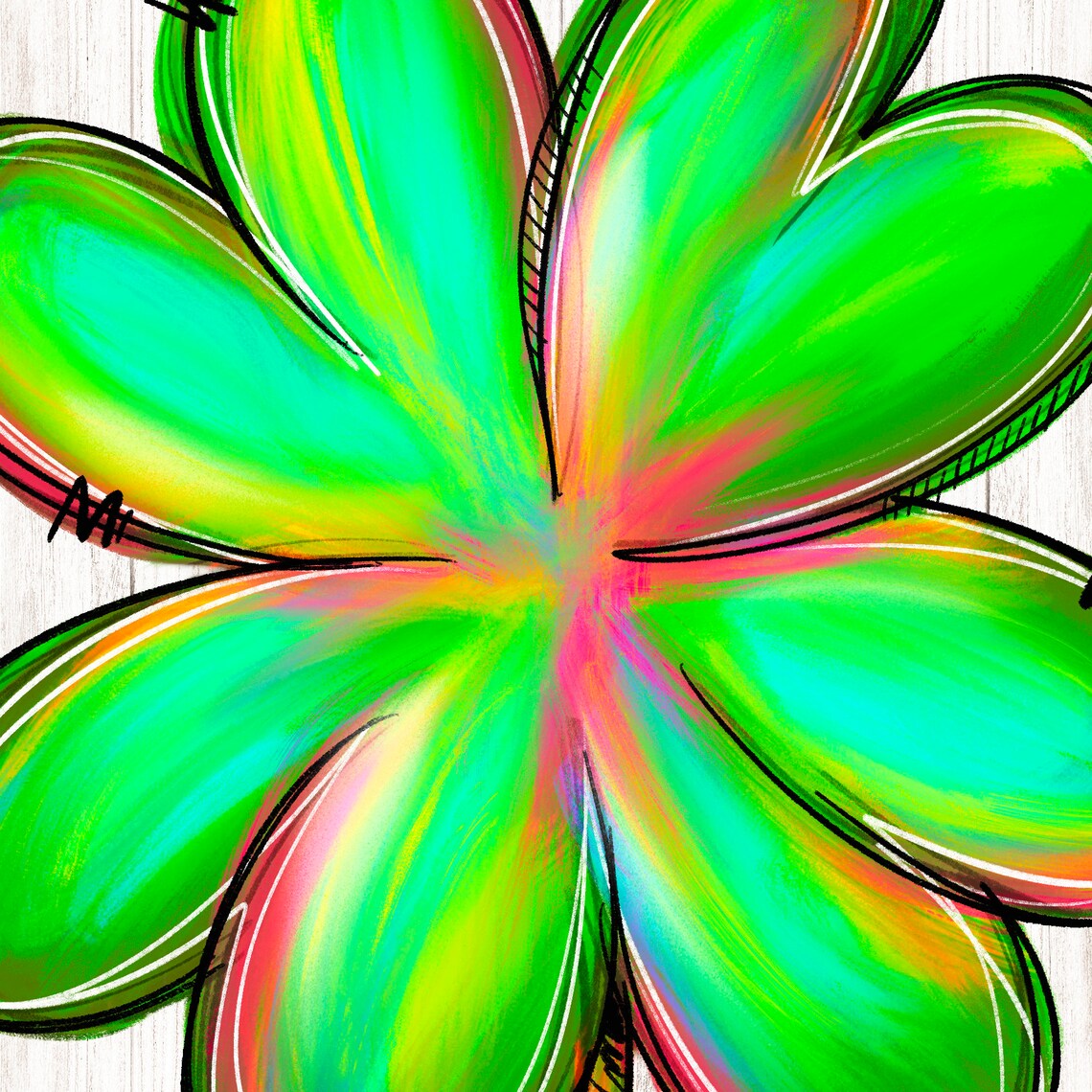 Painted Clover Png Digital Art for Download Pink & Green - Etsy