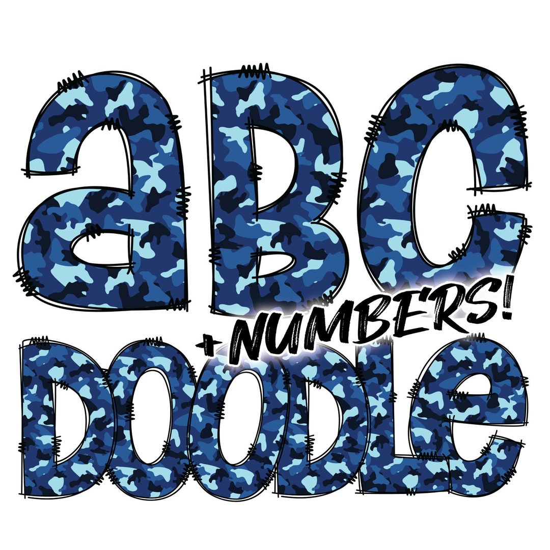 Digital Download | Doodle Blue Camouflage Pattern Fill | PNG Clipart ...