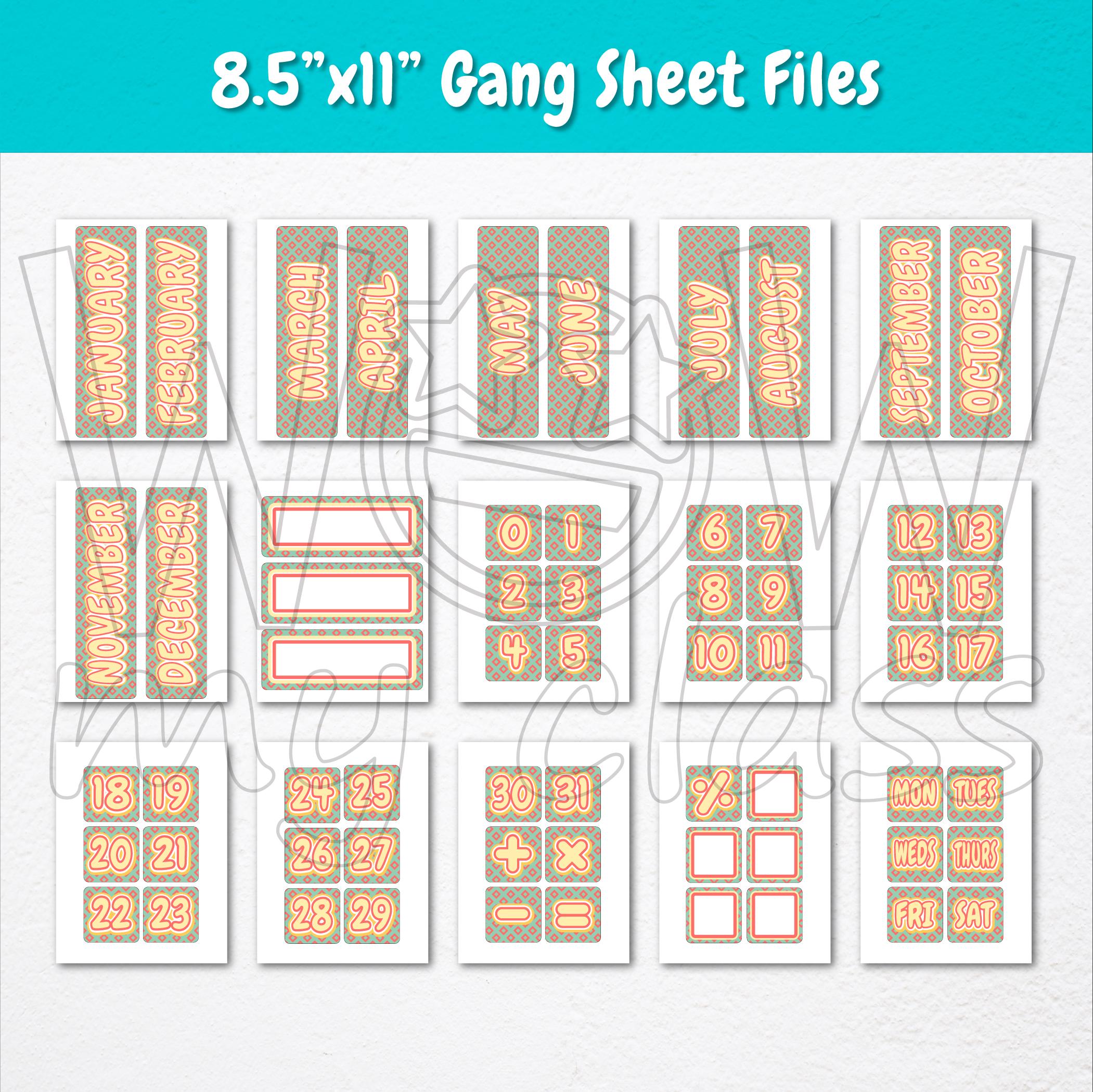 Wall Calendar - Pocket Chart for Teachers | Floral, Diamond, Checkered ...