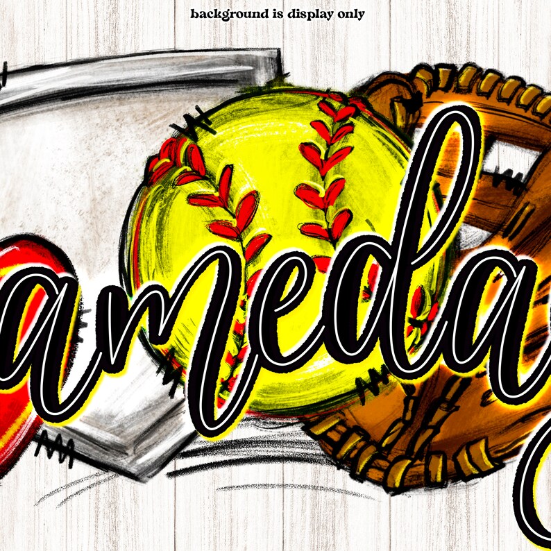 Softball Gameday PNG Doodle Hand Drawn Sublimation Digital - Etsy