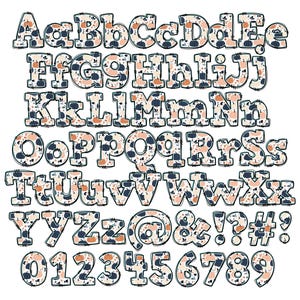 Boho Fall Doodle Alphabet, 5 Pack Bundle Set, Whimsical Pumpkin Floral ...